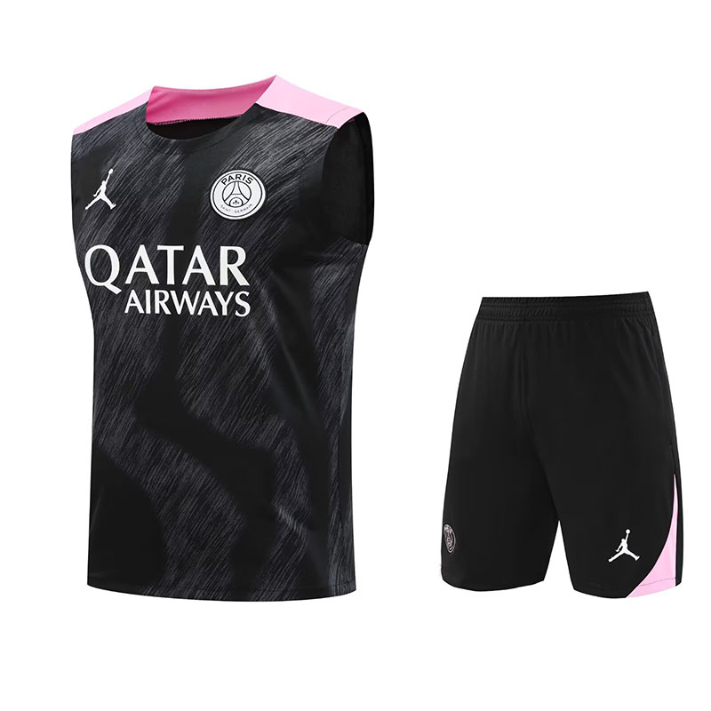 2025 PSG Black Vest Training Jersey(A Set)