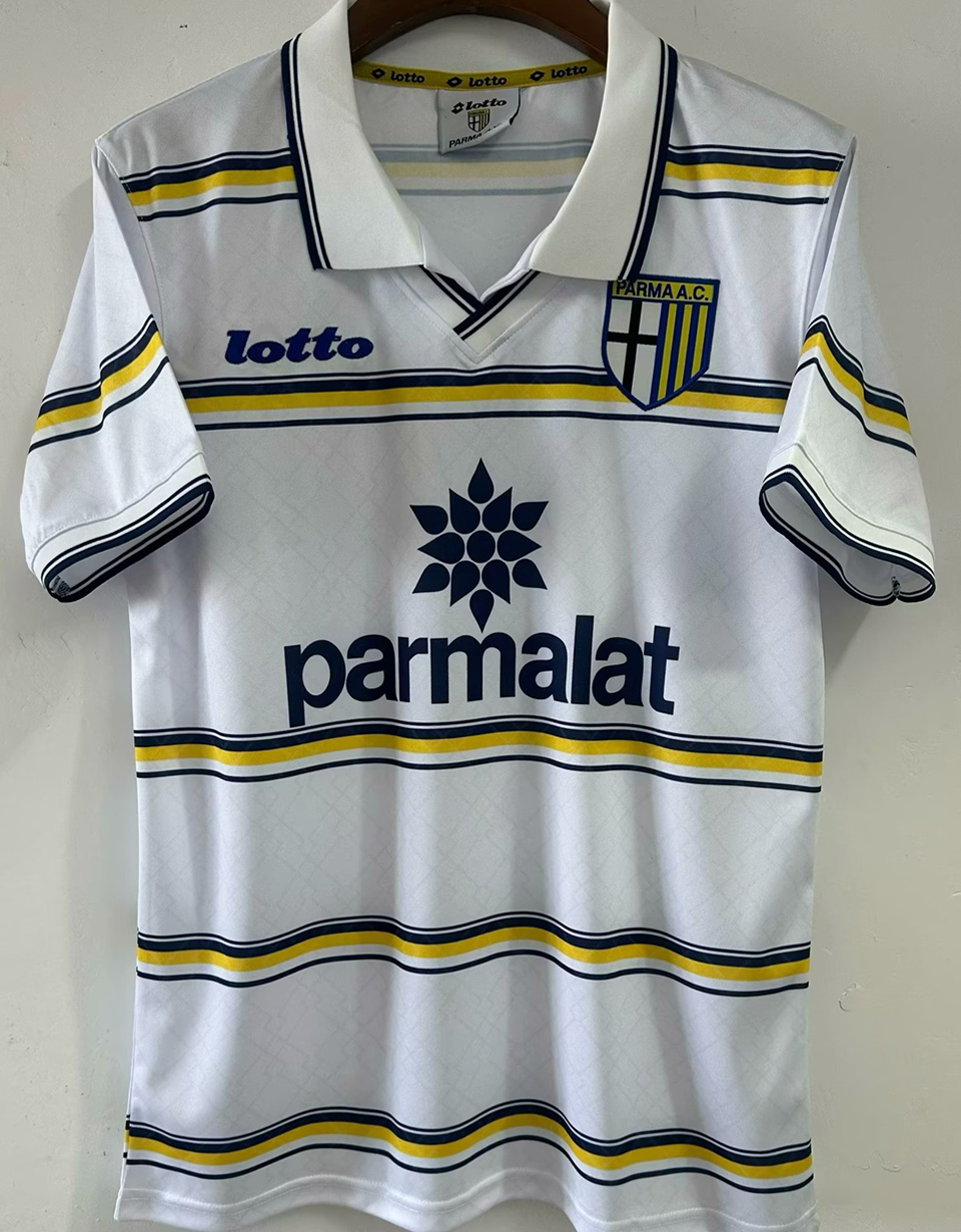 1998 Parma White Retro Soccer Jersey