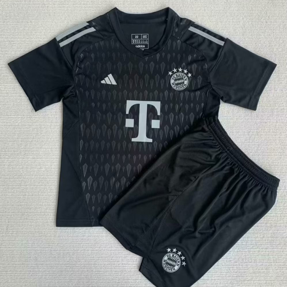 2023/24 Bayern Munich Black Goalkeeper Kids Soccer Jersey
