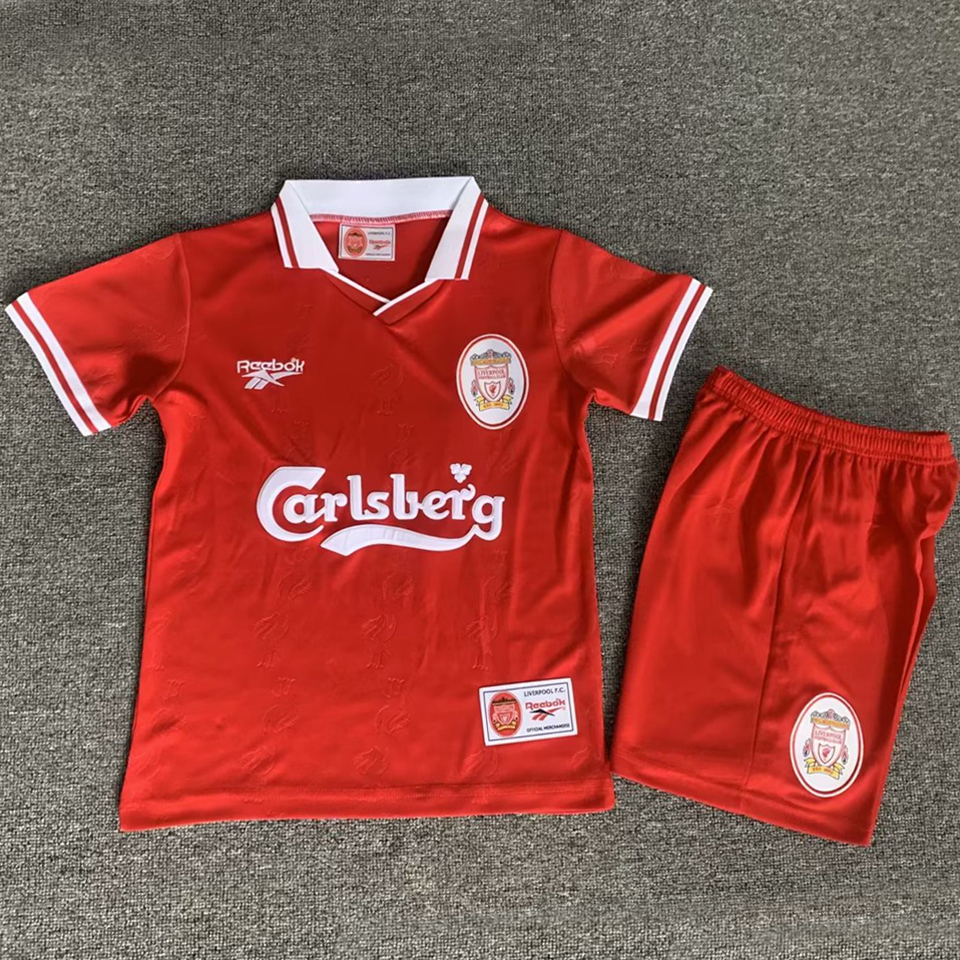 1996/97 LFC Home Red Retro Kids Soccer Jersey