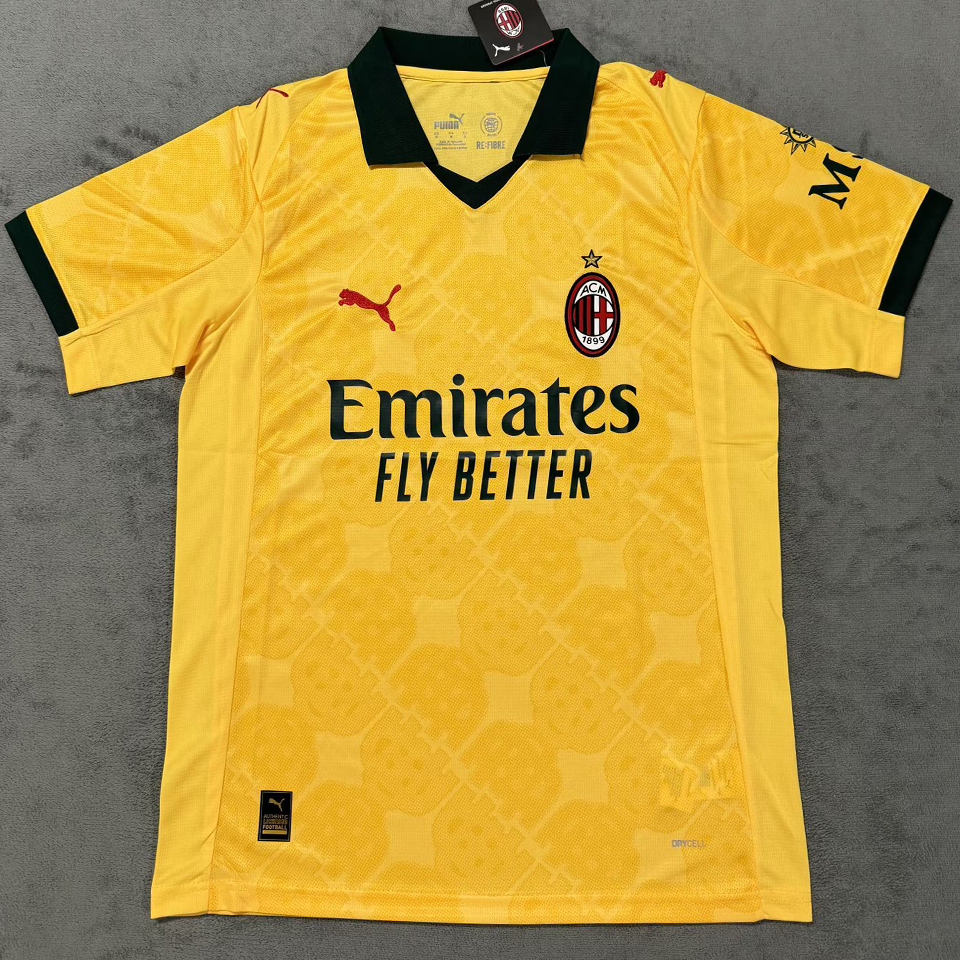 2025/26 AC Milan Third Yellow Fans Soccer Jersey