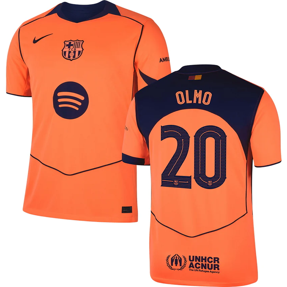 OLMO # 20 BA 1:1 Quality Third Fans Soccer Jersey 2025/26 (UCL Font ...