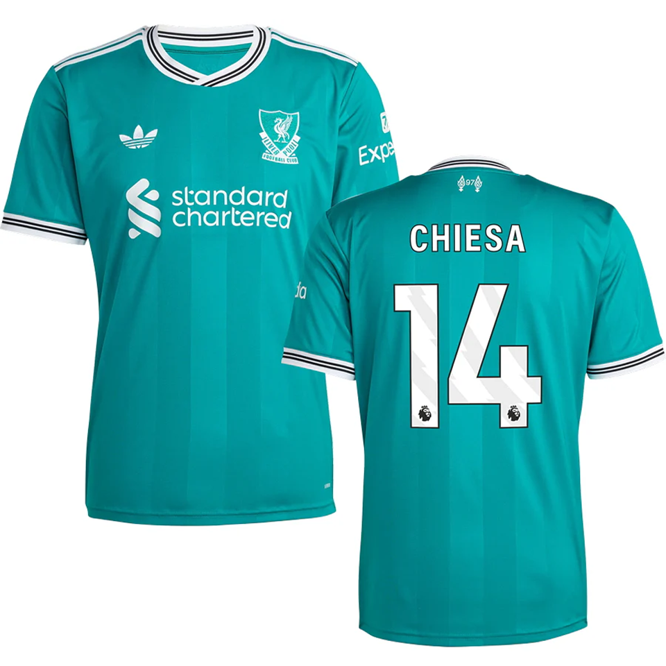 CHIESA #14 LFC 1:1 Quality Third Green Fans Soccer Jersey 2025/26 ...