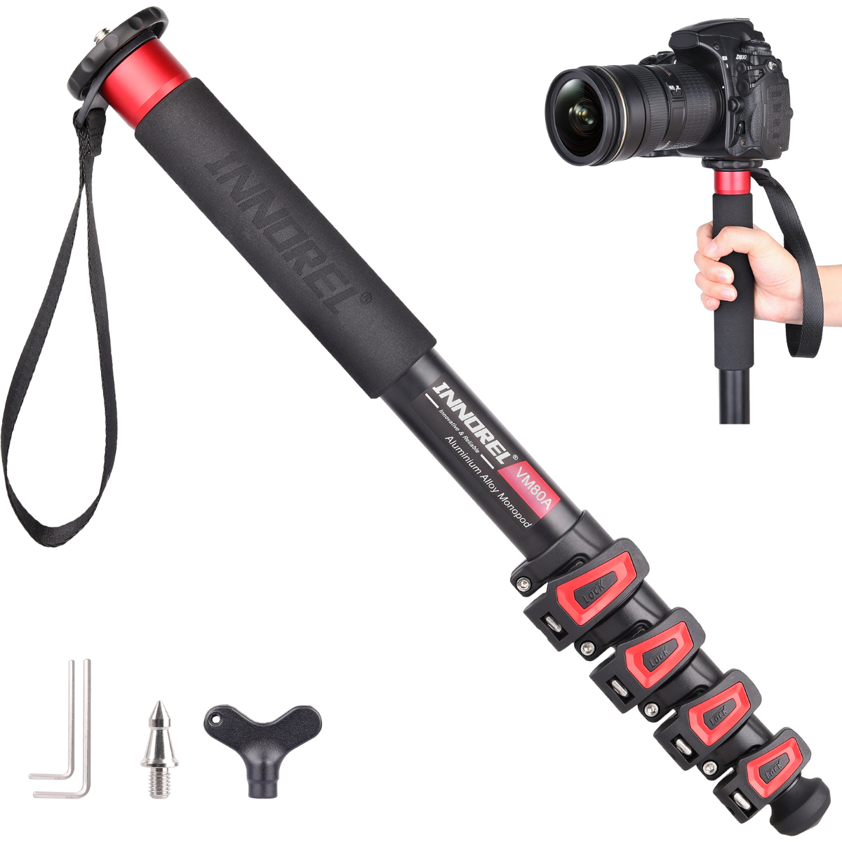 INNOREL VM80A Aluminum Alloy Portable Lightweight Camera Monopod with ...