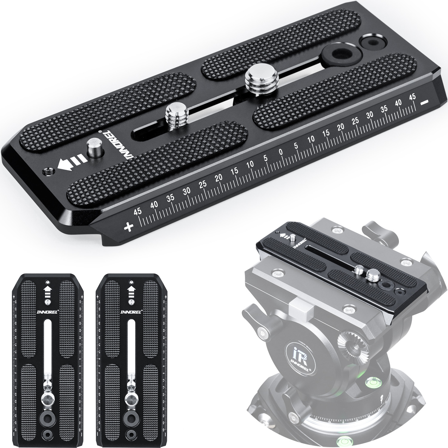 INNOREL QV120 Quick Release Plate 120mm Long with 1/4 and 3/8 Screws ...