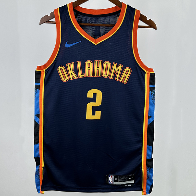 2025 KC Thunder GILGEOUS-ALEXANDER #2 Black City Edition NBA Jerseys
