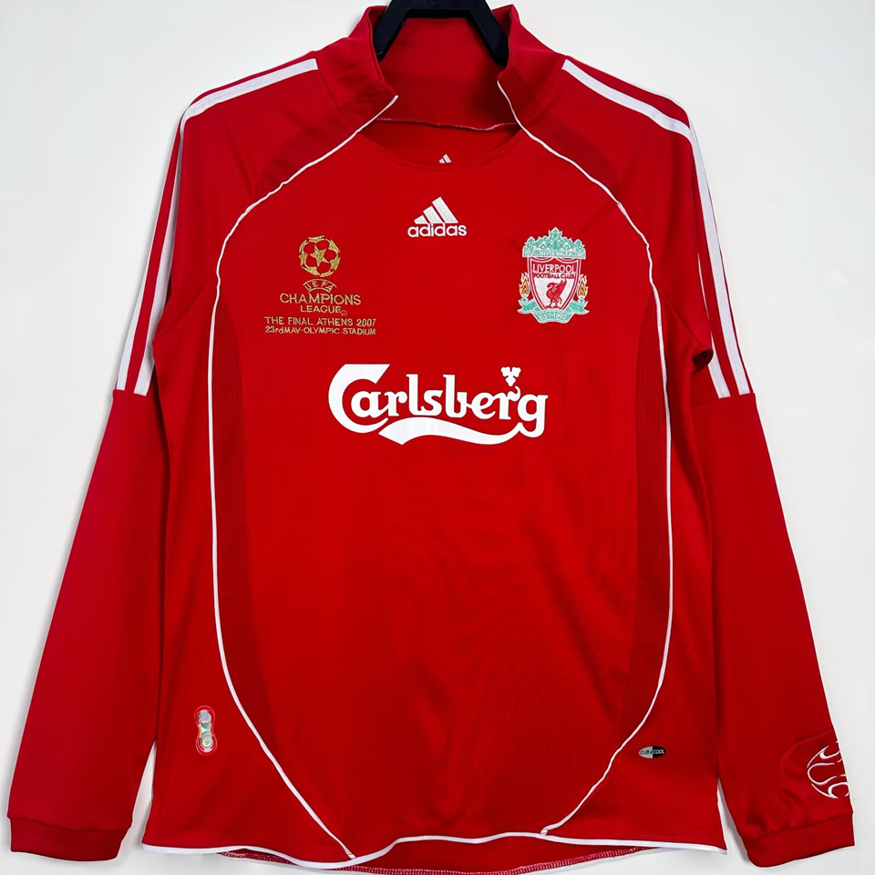 2006/08 LFC Home Red UCL FINAL VERSION Retro Long Sleeve Soccer Jersey