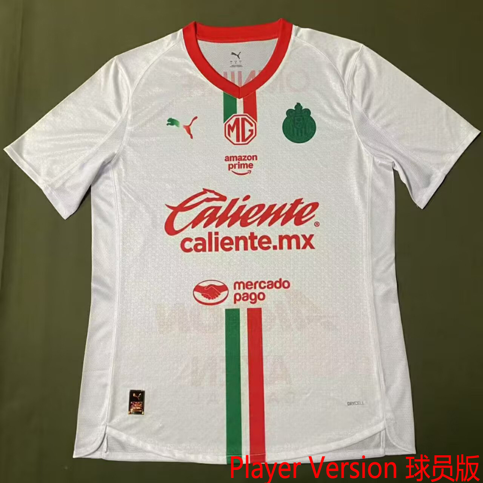 2025 26 Chivas Away White Player Version Soccer Jersey
