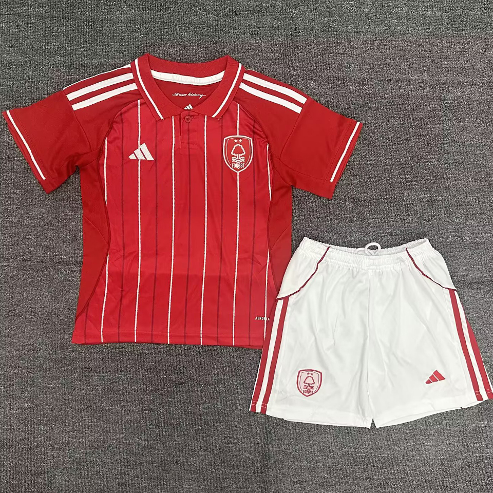 2025/26 Nottingham Forest Home Red Kids Soccer Jersey