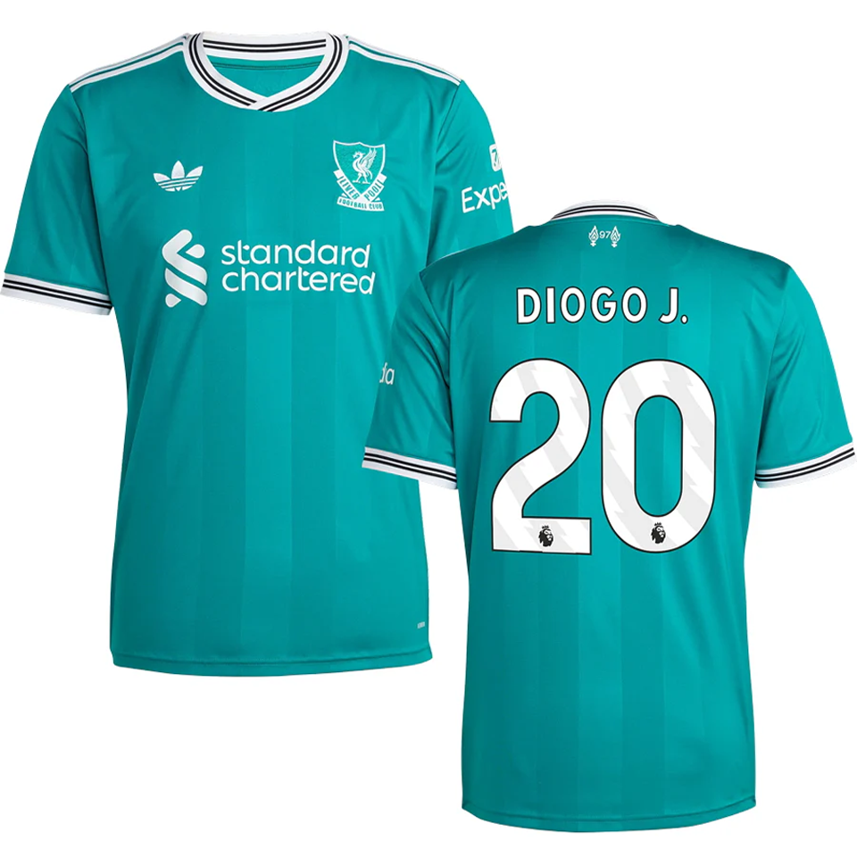 DIOGO J. #20 LFC 1:1 Quality Third Green Fans Soccer Jersey 2025/26