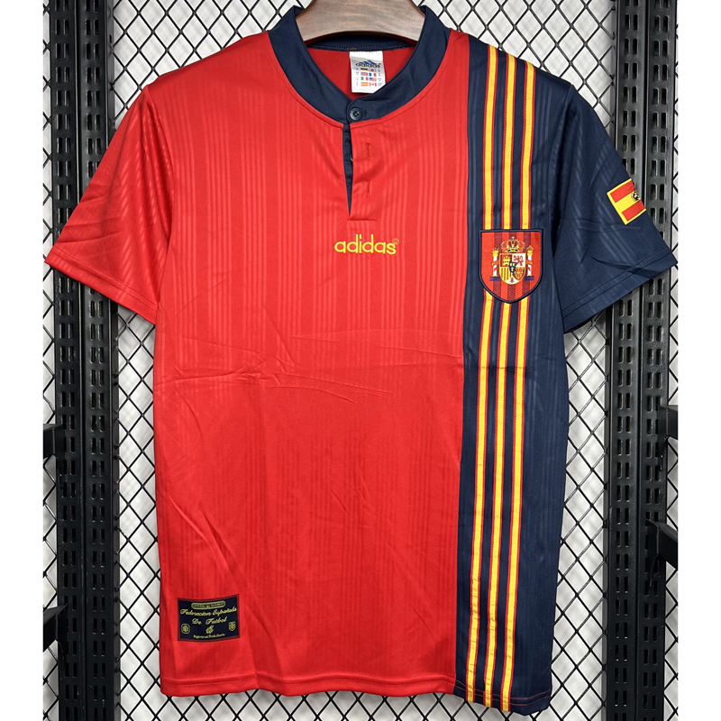 US$ 19.00 - 1996 Spain Home Retro Soccer Jersey - www.kitsdo.com