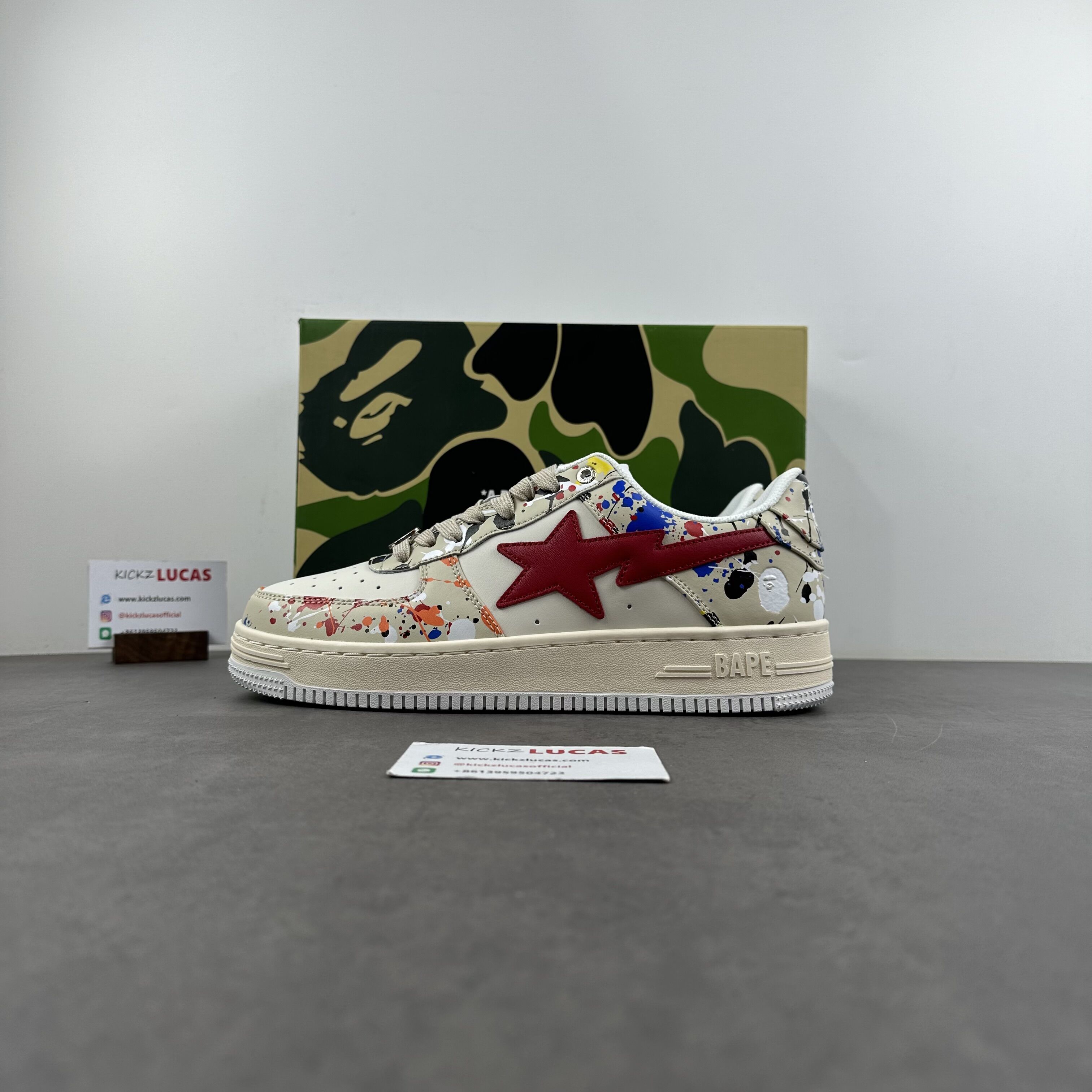 US$ 125.00 - A Bathing Ape Bape Sta Paint Beige 001FW12010091 - www ...