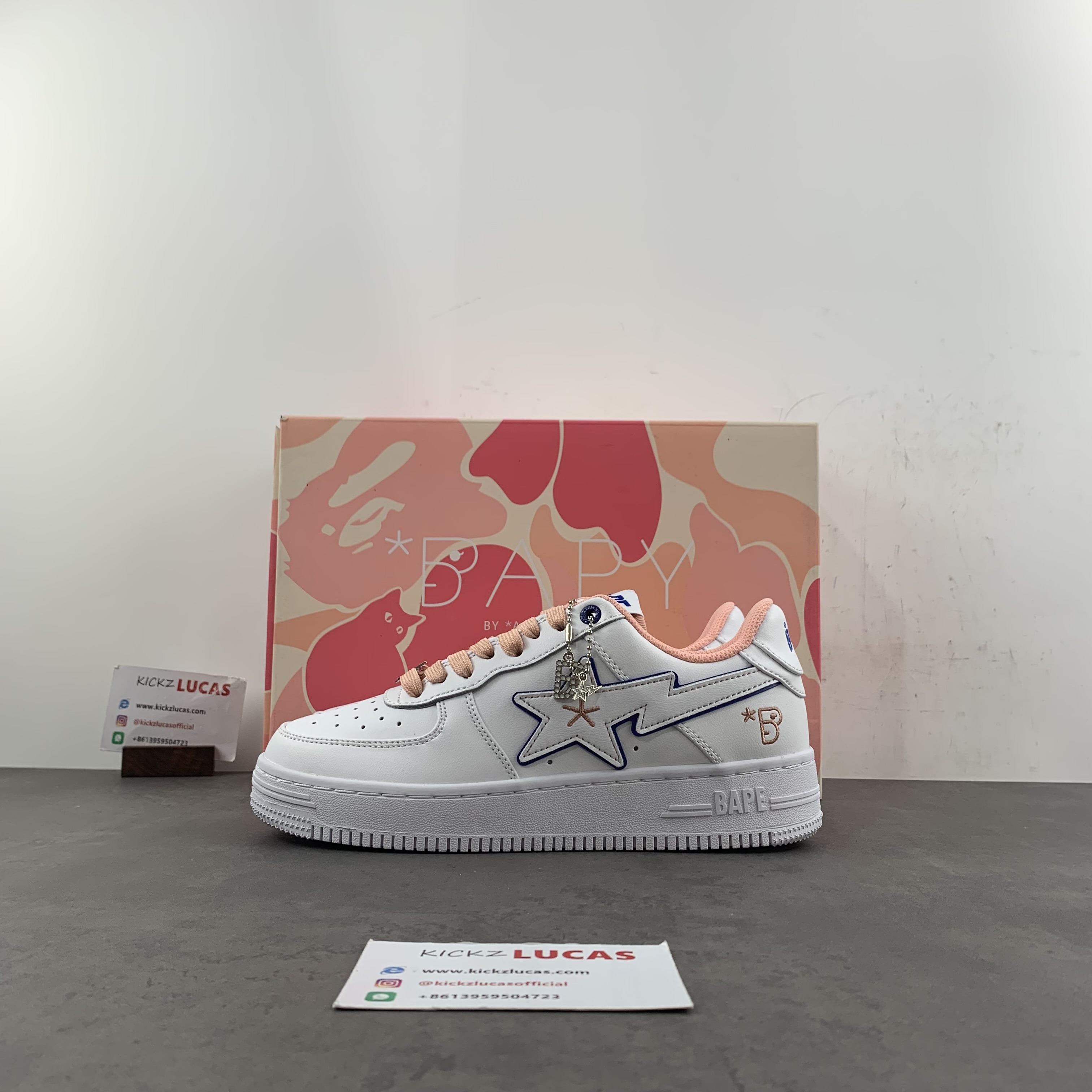 US$ 125.00 - A Bathing Ape Bape Sta BAPY White Pink BPYSNSN0061C - www ...