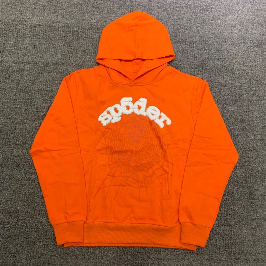 US$ 85.41 - Young Thug Sp5der-Orange hoodie with white letters - www ...