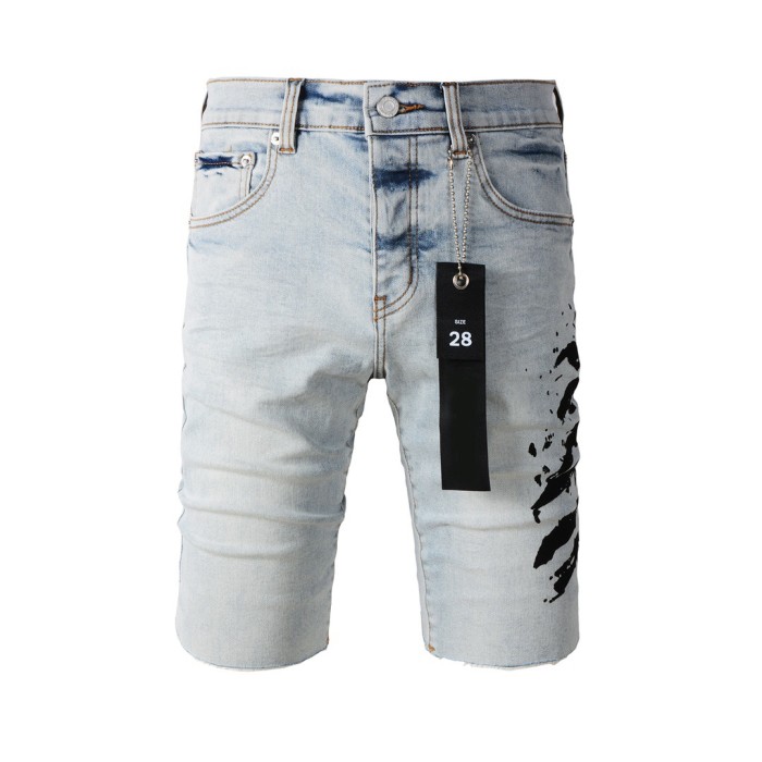 US$ 64.94 - 1:1 quality version Alphabet Ink Print Denim Shorts - www ...