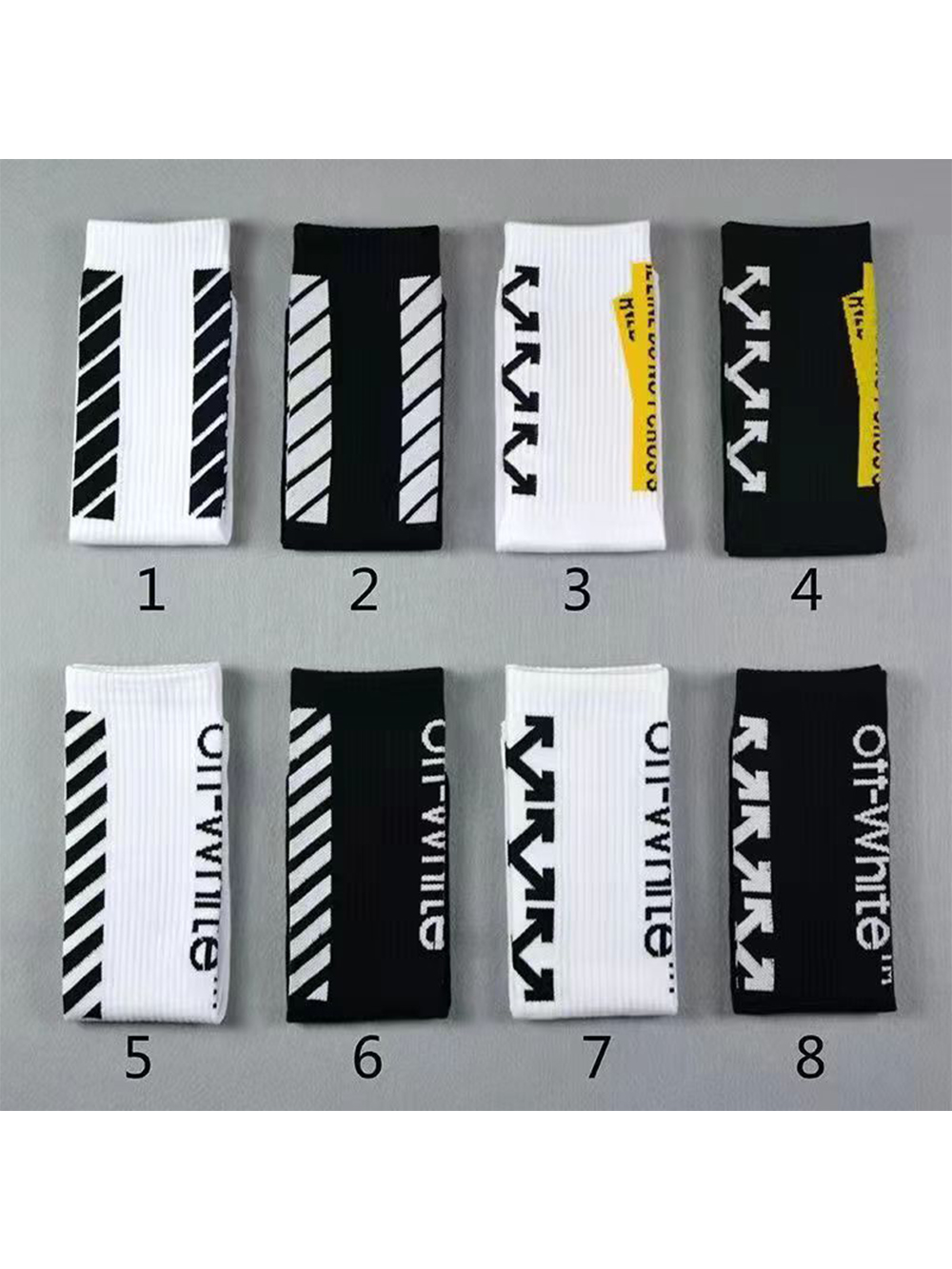 US$ 8.42 - Warning line black and white arrow letters Skateboarding Mid ...