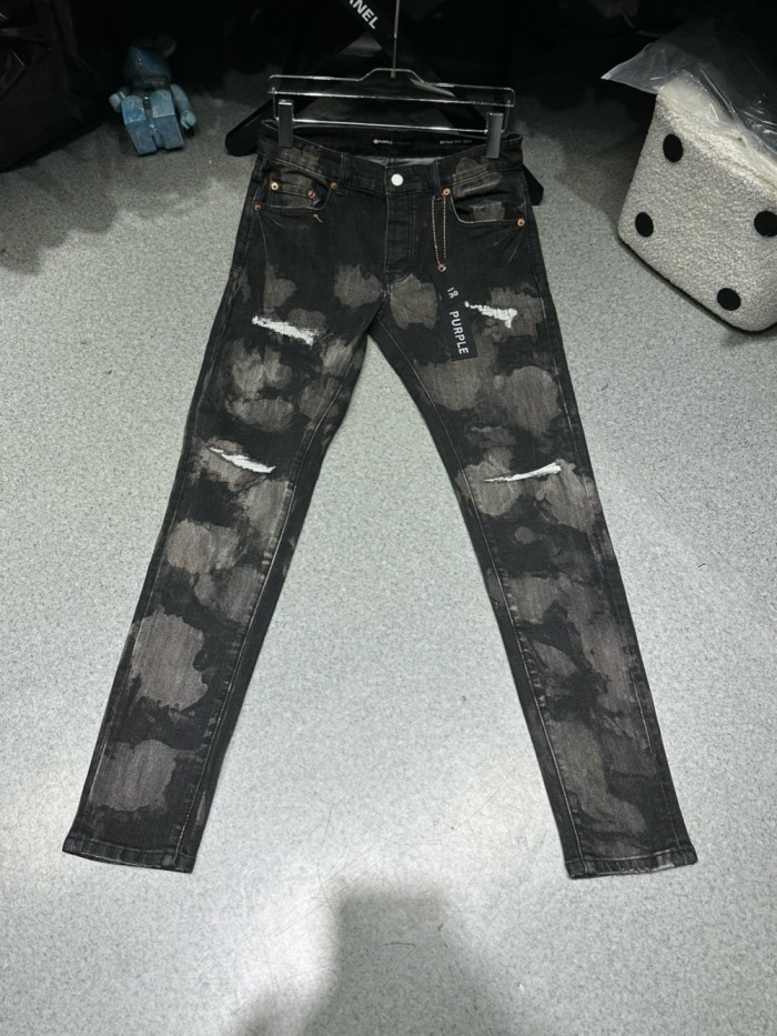 US$ 95.92 - 1:1 quality version Large Ink Splash Print Ripped Jeans ...