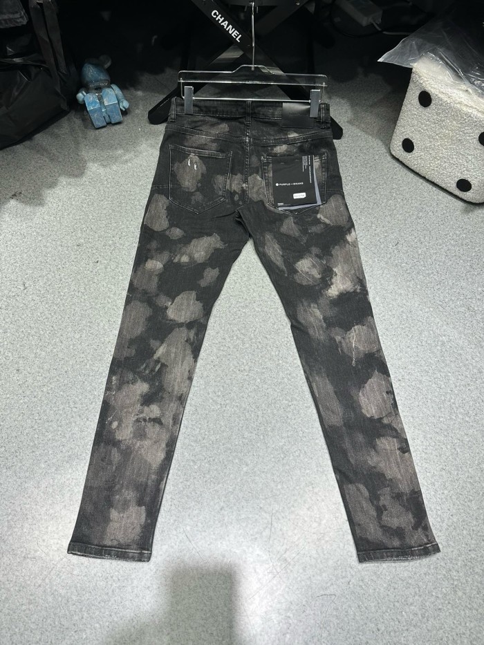 US$ 119.90 - 1:1 quality version Large Ink Splash Print Ripped Jeans ...