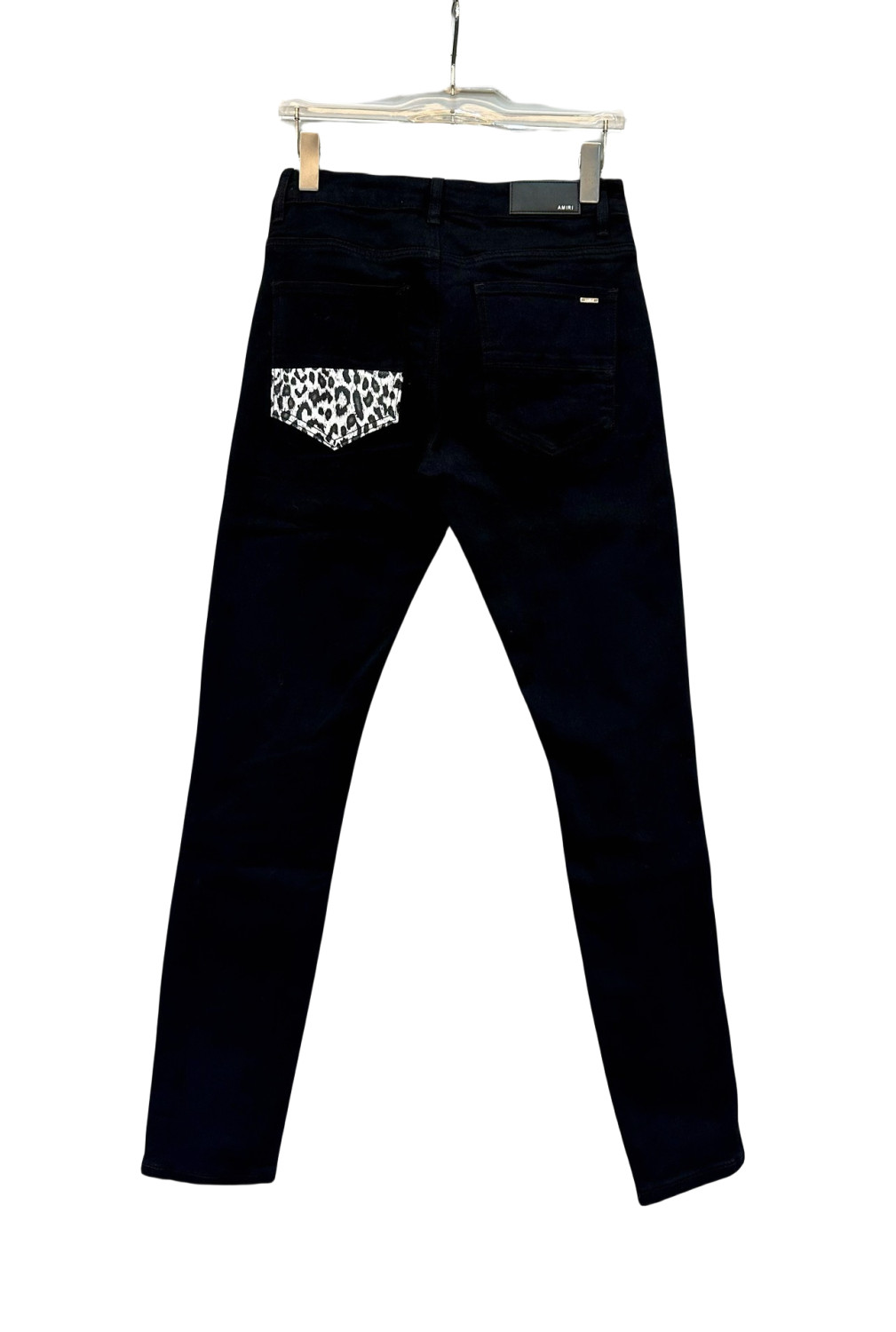 US$ 127.43 - 1:1 quality version Black And White Leopard Print Ripped ...