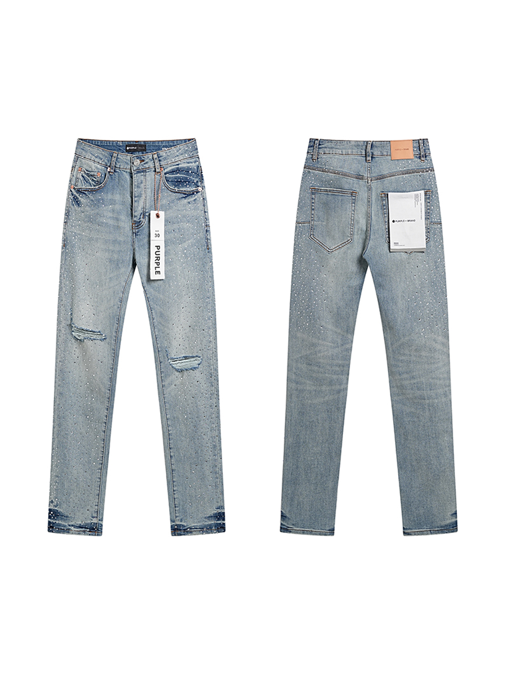 US$ 71.92 - 28195336 Rhinestone Light Blue Jeans - www.repdog.cn